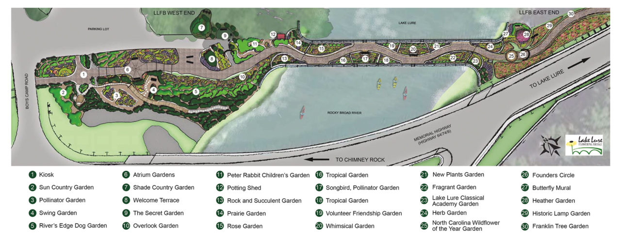 Map | Lake Lure Flowering Bridge